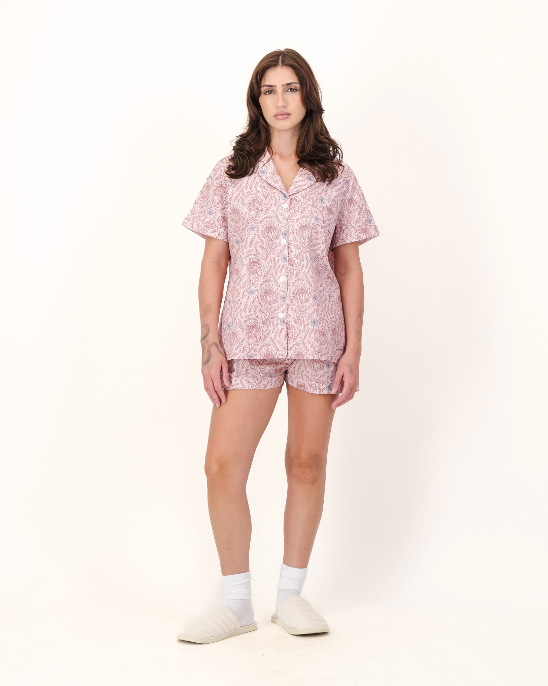 Womens Short Pyjamas - Proteas on Pink – Woodstock Laundry SA