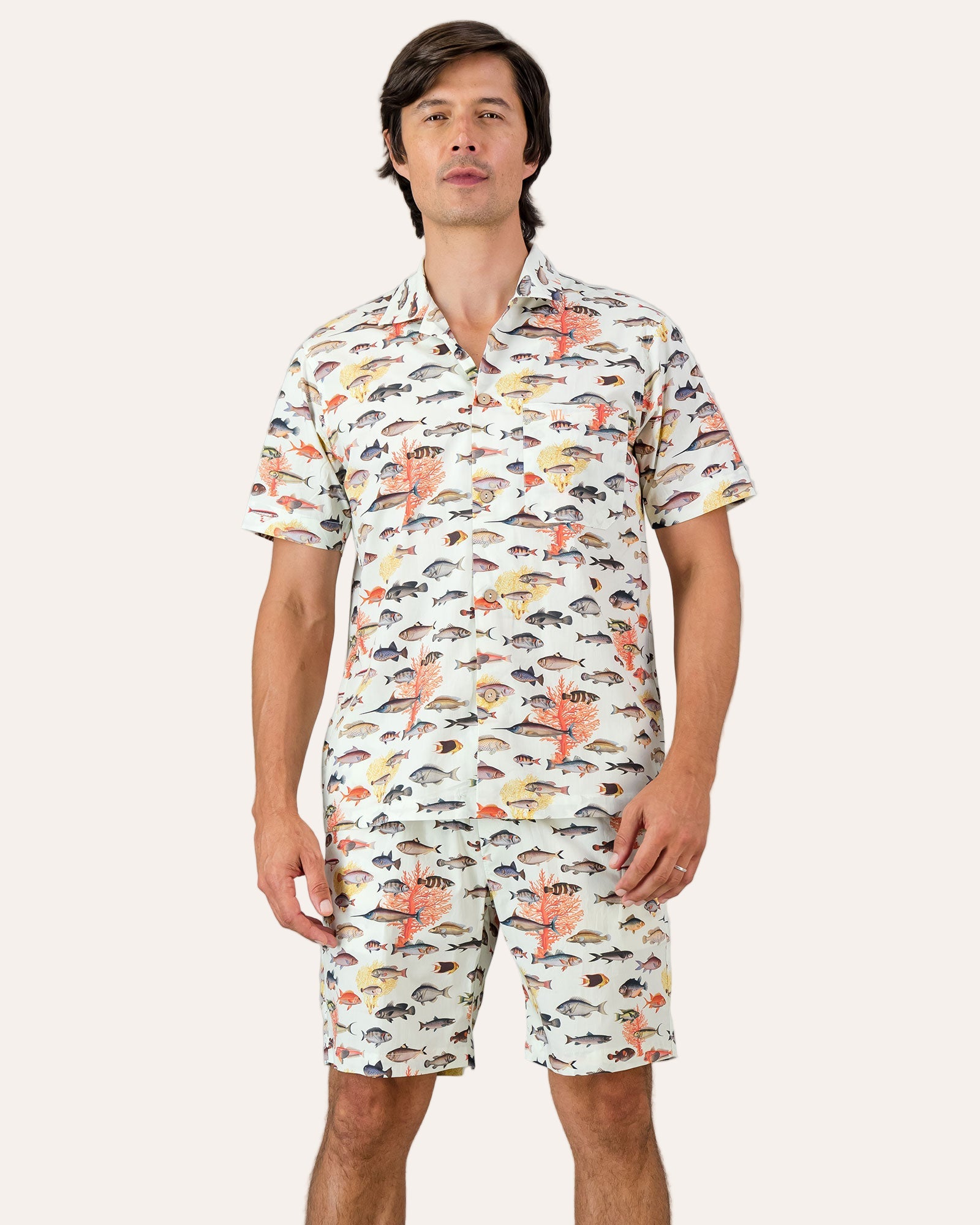 Mens Short Pyjamas - Fish Sand – Woodstock Laundry SA