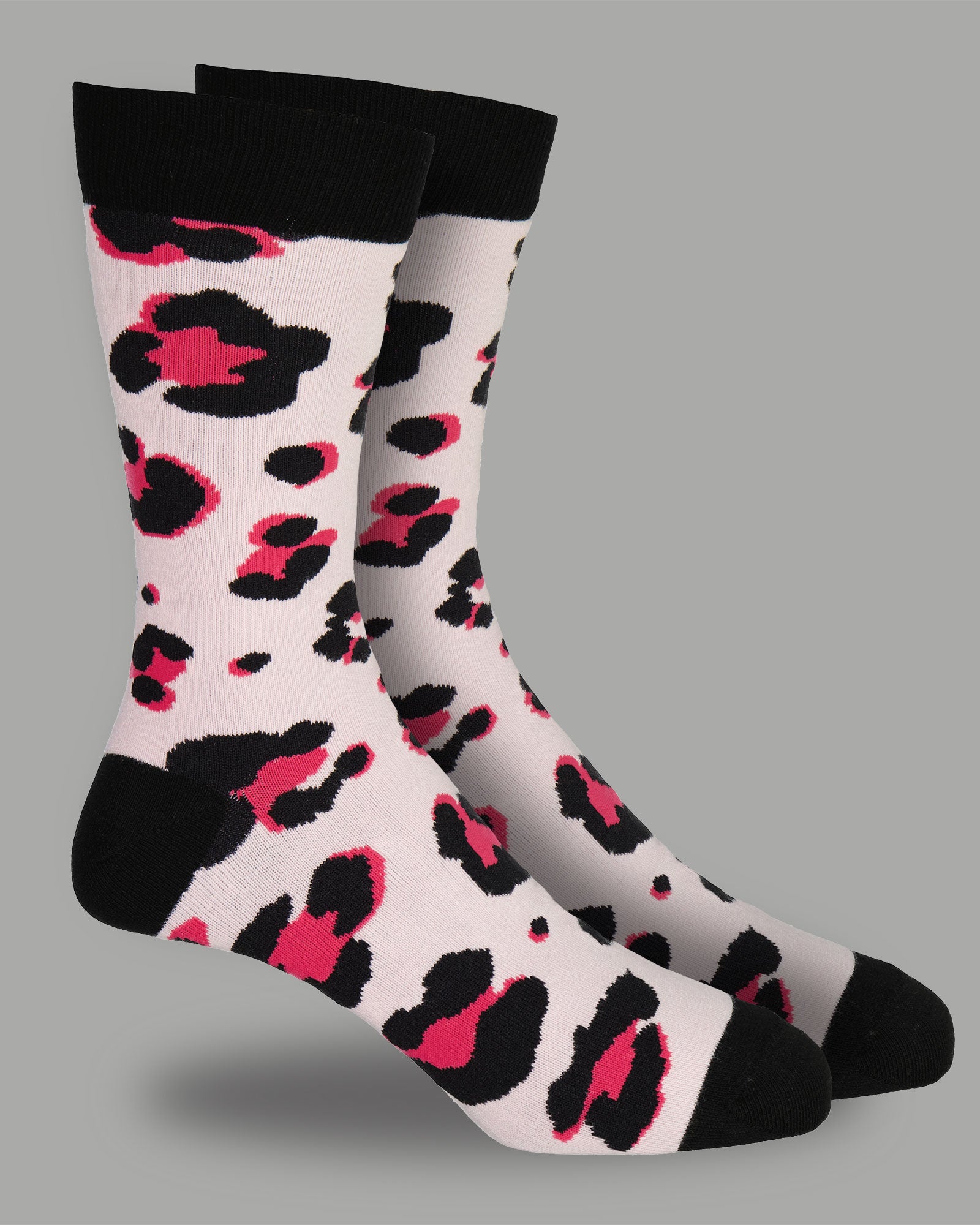 Bamboo Socks - Leopard Skin on Pink