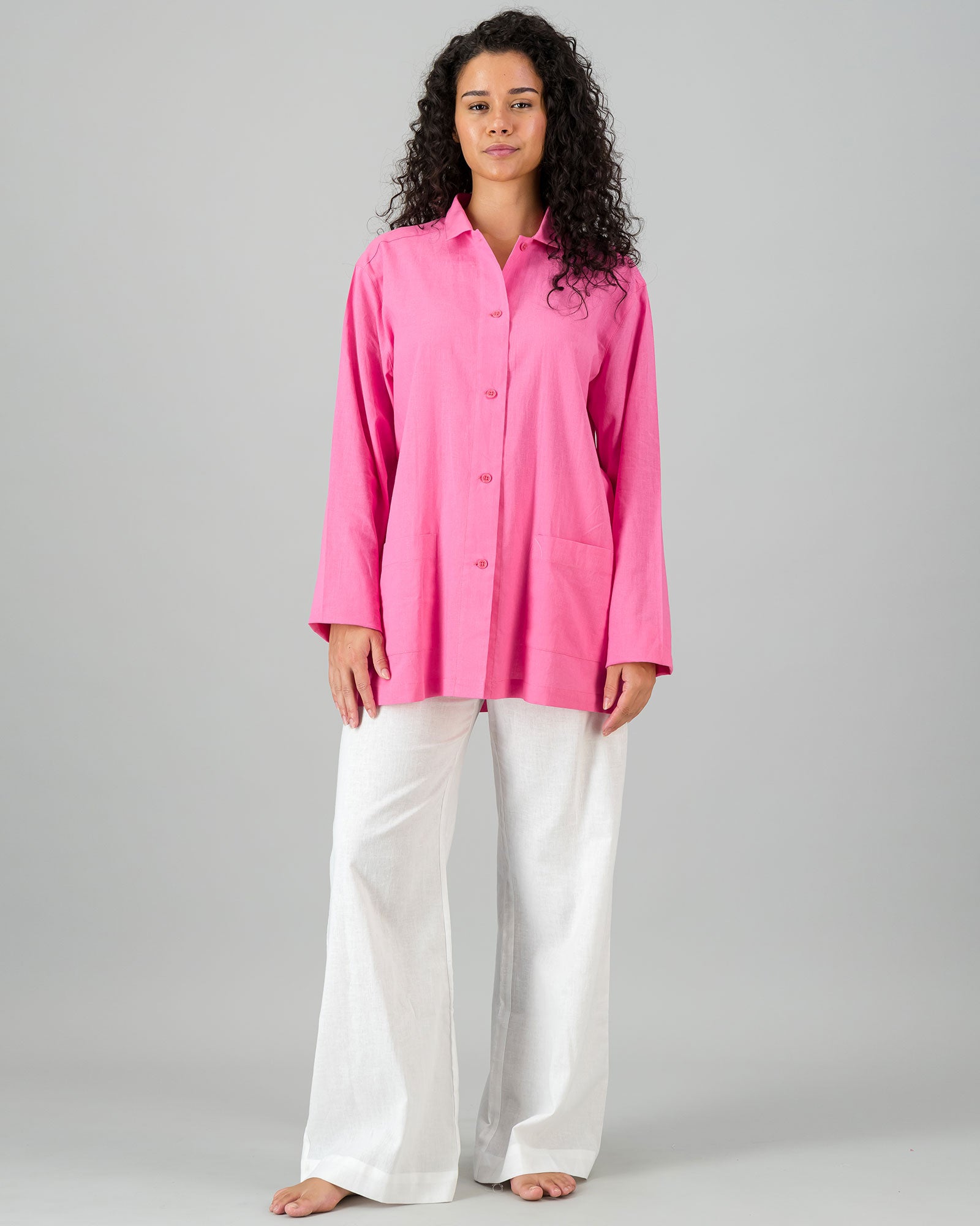 Womens Pink Shacket - Perfect Blend of Cotton & Linen – Woodstock ...